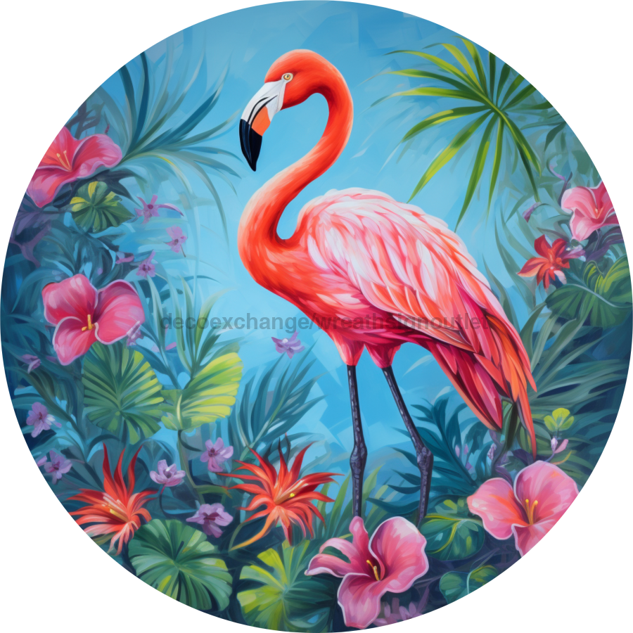Flamingo Wall Art, MB-00013, Sign For Wreath, 10" Metal Sign – Wreath ...