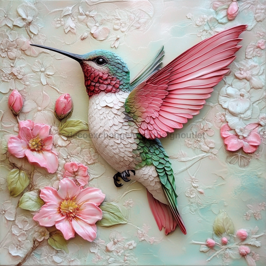 Hummingbird Sign, DCO-13190, Sign For Wreath, 10x10" Metal Sign ...