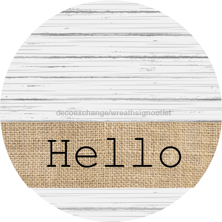 Wreath Sign, Hello Sign, simple Sign, DECOE-542-A, Sign For Wreath, De ...