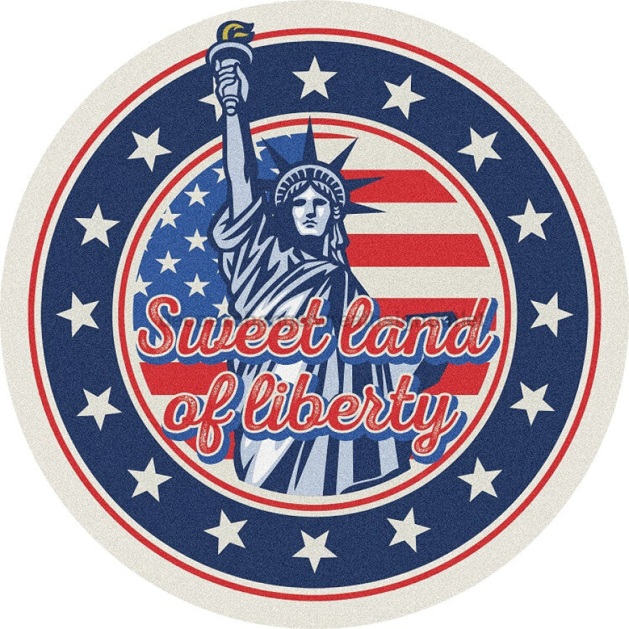 Wreath Sign, Land of Liberty, Round Patriotic Sign, DECOE-481-B, Sign ...