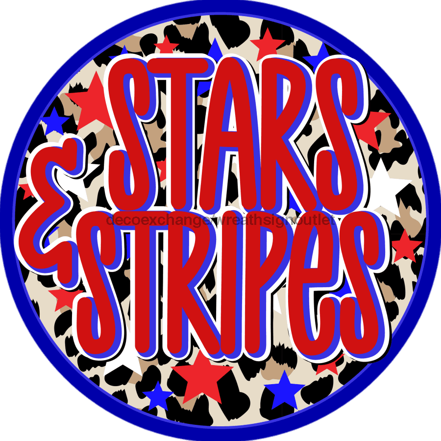 Wreath Sign, Stars and Stripes Sign, Round Patriotic Sign, DECOE-543 ...