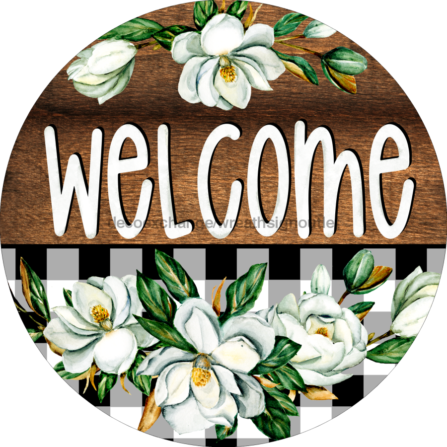 Wreath Sign, Welcome Sign, Everyday Wreath Sign, 10" Round Metal Sign ...