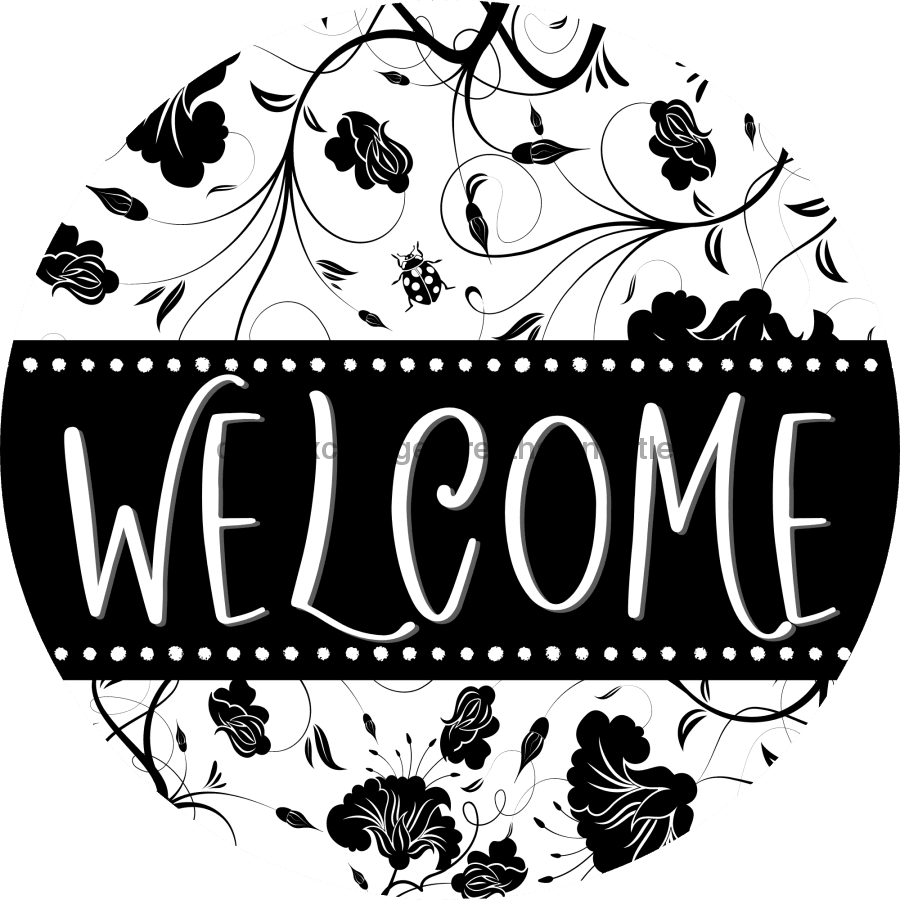 Welcome Wreath Sign Spring Floral Wreath Decoe 4117 D 10 Wood Round